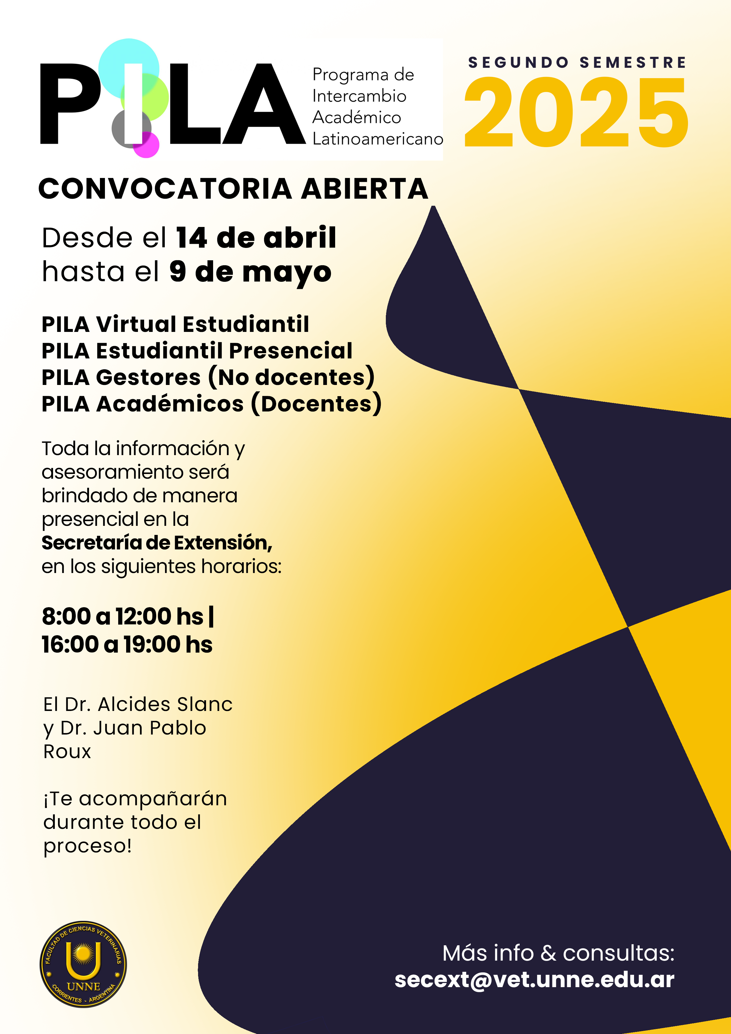 Convocatoria Abierta – Programa PILA 2025 - Facultad de Ciencias Veterinarias